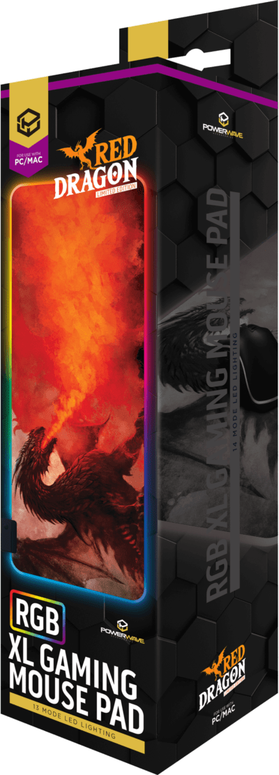 Powerwave RGB XL Gaming Mouse Pad Red Dragon – Powerwave Gaming Accessories